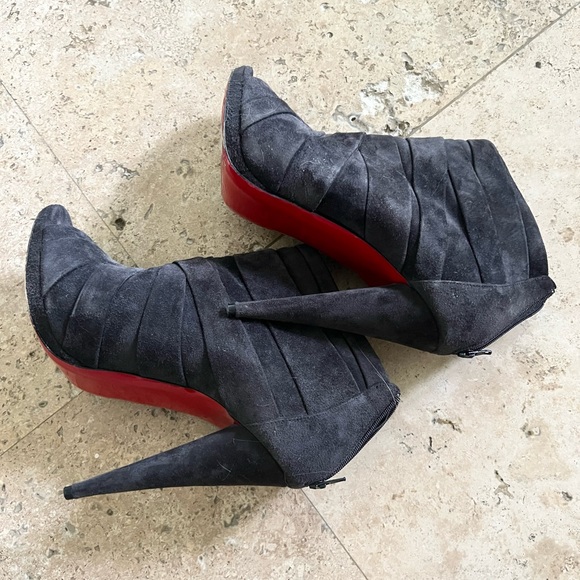 Christian Louboutin | Shoes | Christian Louboutin Grey Suede Opentoed ...
